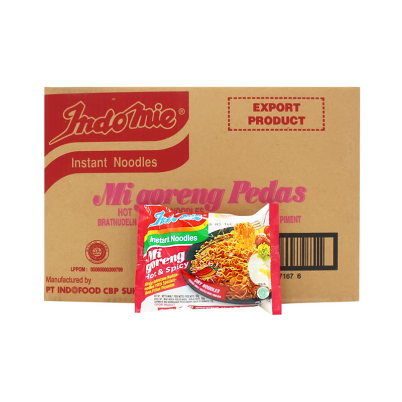 Indomie Noodle Mi Goreng Pedas Hot&Spicy, 40*80g box bulk discount